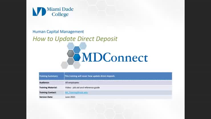 View and Update Direct Deposit