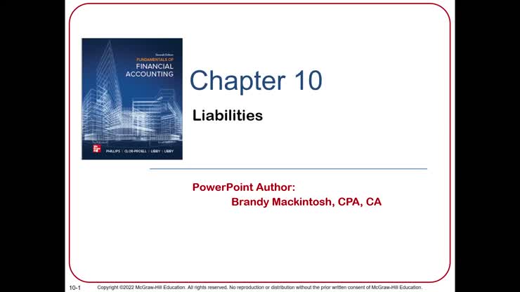 ACC-120, Chapter 10 Lecture Video, Part 1, 7th Ed.