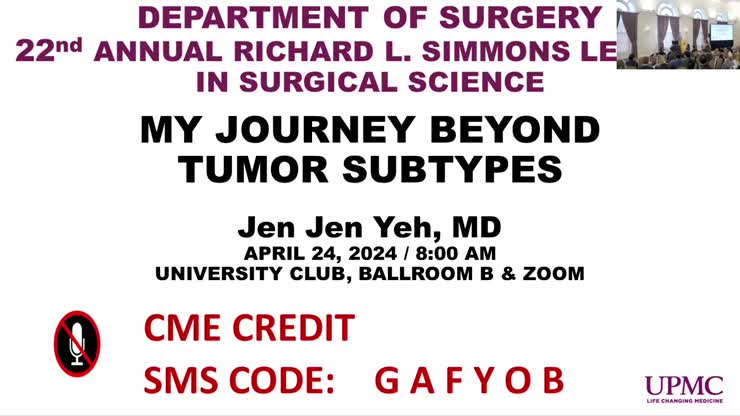 Department of Surgery 22nd Annual Richard L. Simmons Lecture in ...