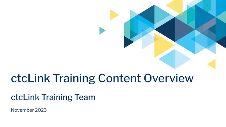 ctcLink Training Overview Video