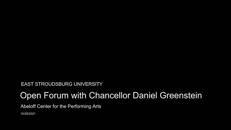 Open Forum with Chancellor Daniel Greenstein - 2021
