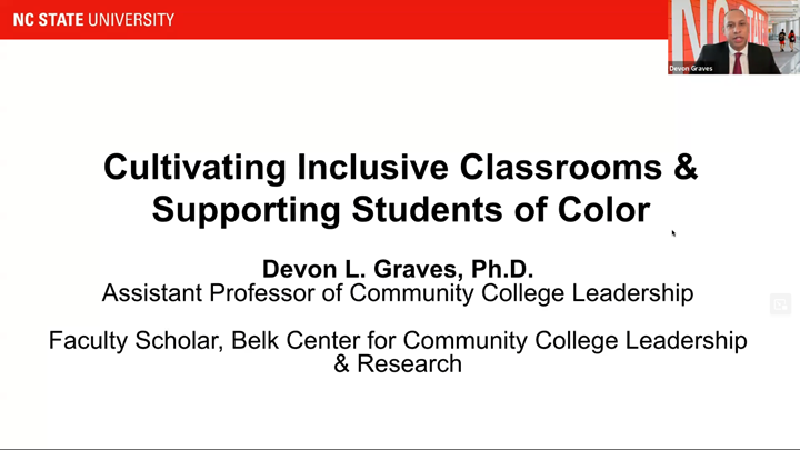 Cultivating Inclusive Classrooms & Supporting Students of Color