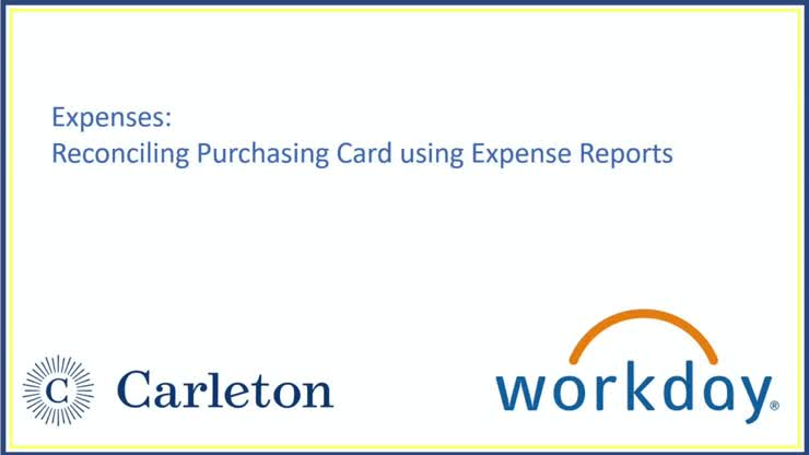 Reconciling Purchasing Card in Workday