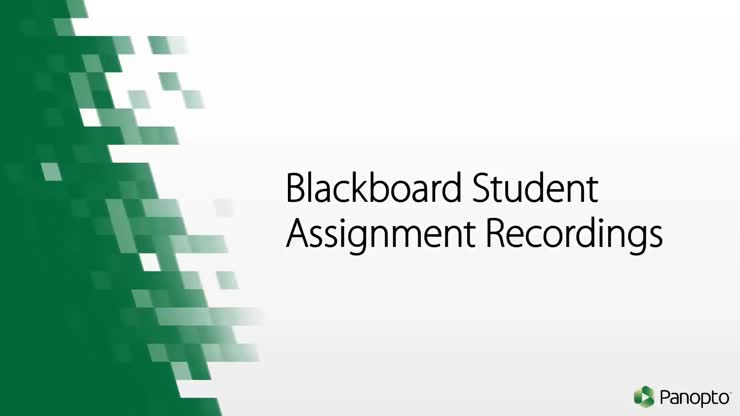 Blackboard Student Video Assignment