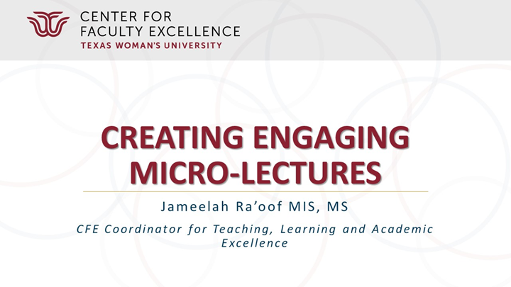 Creating Engaging Micro-Lectures