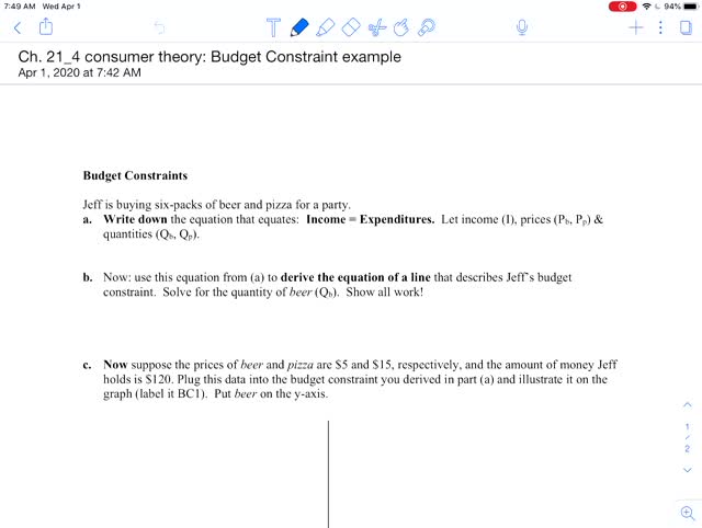 Ch. 21_4 consumer theory: budget constraint example