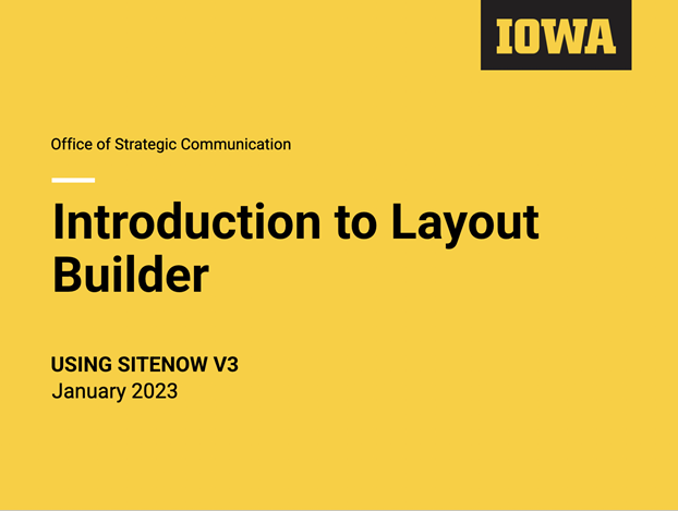 Training: Introduction to Layout Builder