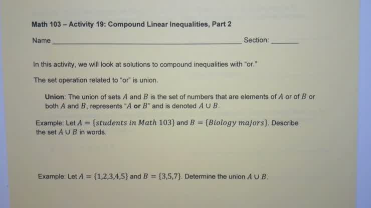 Math 103 Compound Linear Inequalities Part 2