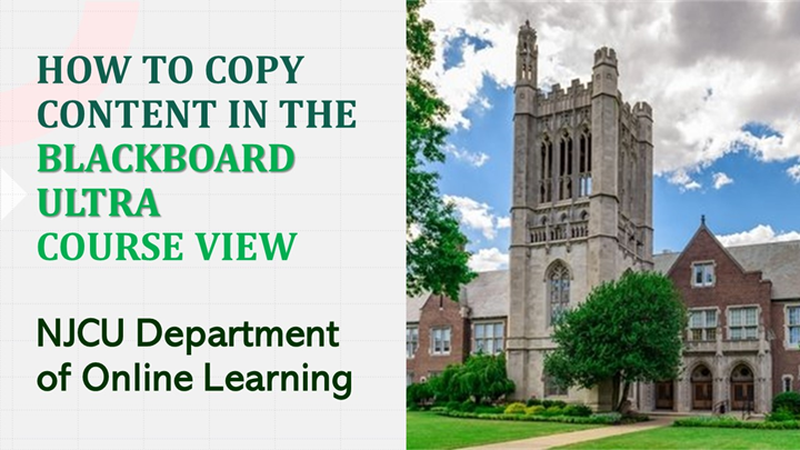 How to Copy Content in the Blackboard ULTRA Course View