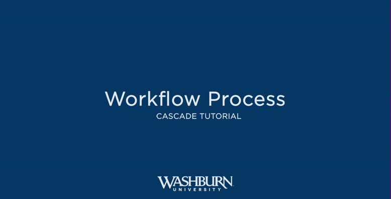 How to use the workflow process in Cascade