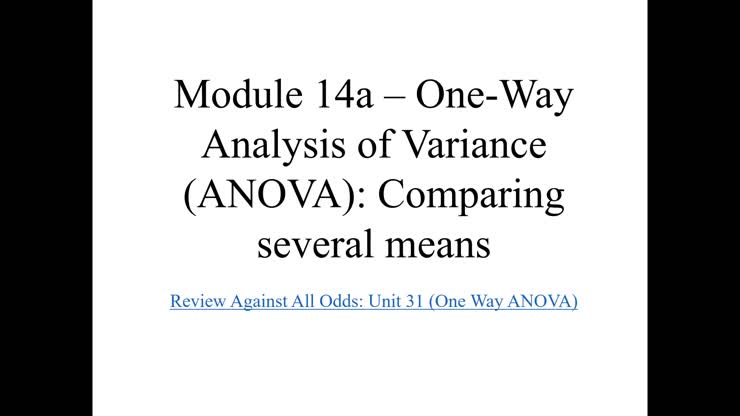 Module 14a Slides - One-Way ANOVA: Comparing several means