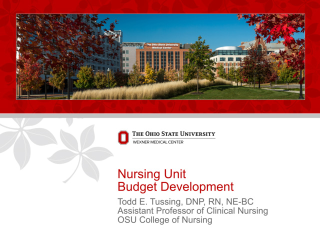Nursing Unit Budget Development