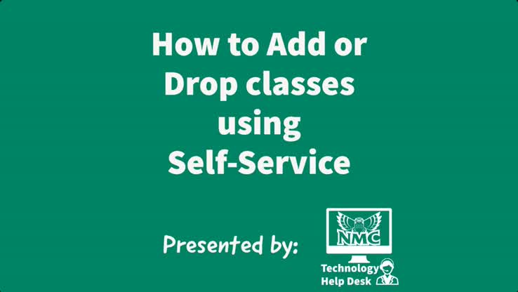 How to Add/Drop classes using Self-Service