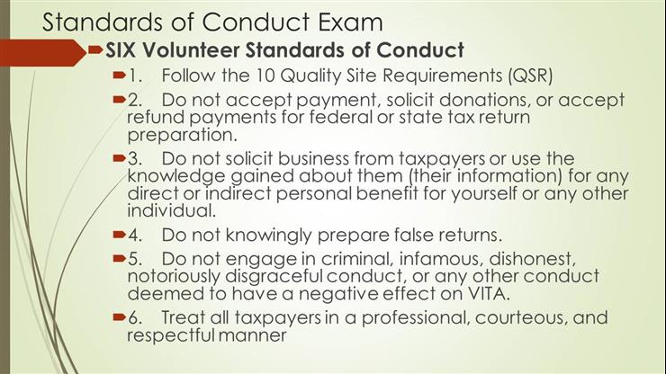 Standards of Conduct and Intake