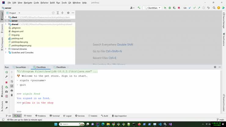 CS 240 - Petshop WebSocket Example
