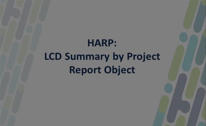 LCD Summary by Project Report Object