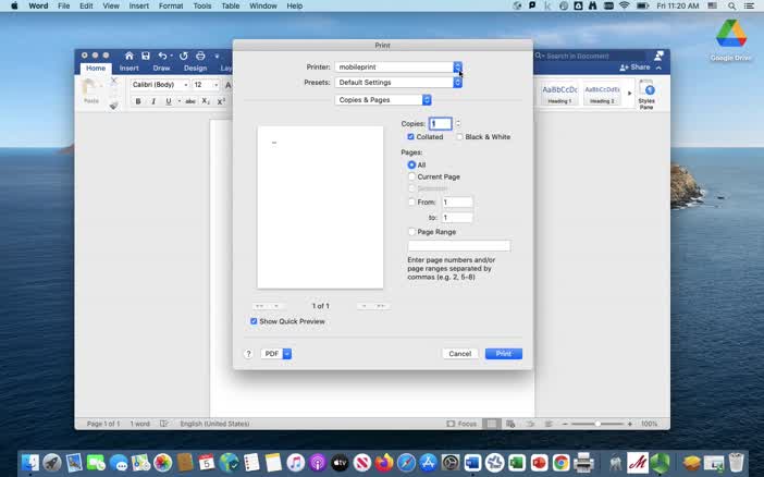 Printing with PaperCut on a MacOS Device