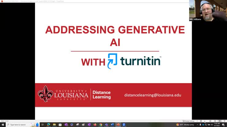 Addressing Generative AI with Turnitin 9/7/23 11:00 AM