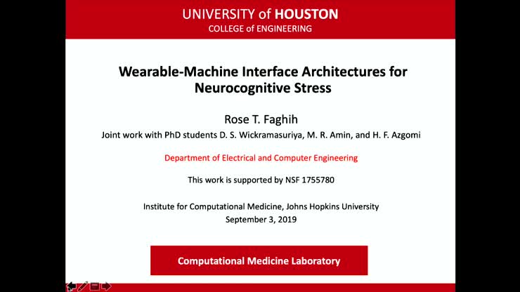 September 3, 2019: Rose Faghih, University of Houston, “Wearable ...