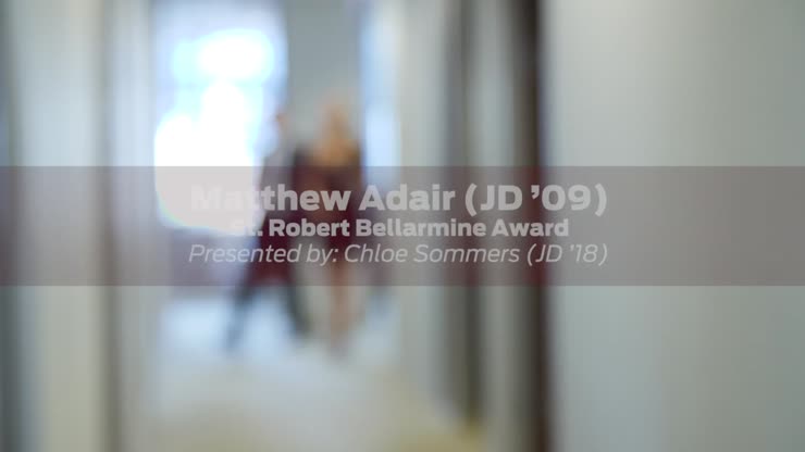 2019 St. Robert Bellarmine Award recipient Matthew Adair (JD ’09)