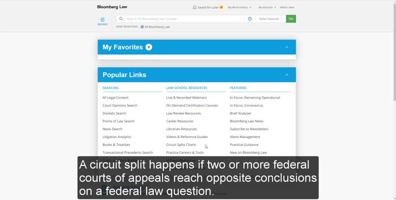 Finding Circuit Splits on Bloomberg Law