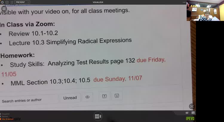 MATH 091-003 Tuesday, 11/02/21 Section 10.3