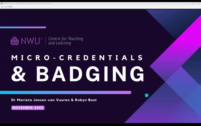 Marieta Jansen & Robyn Bunt: Micro-Credentialing