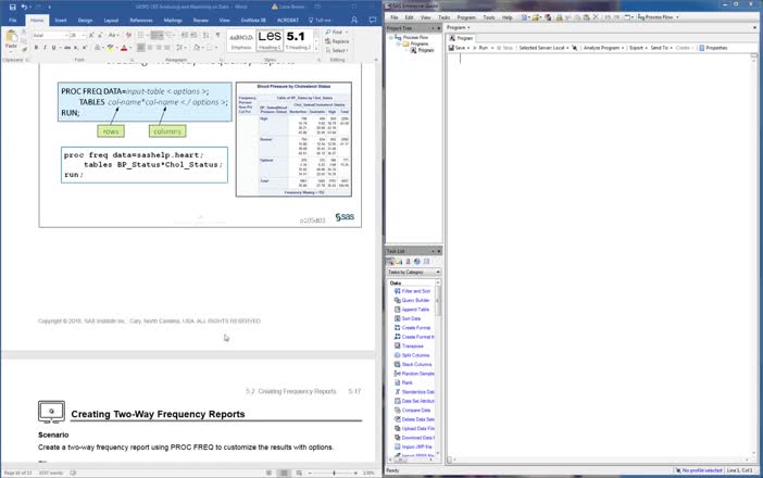 Video 36: SASP1 C05.2 Creating Frequency Reports PART 2