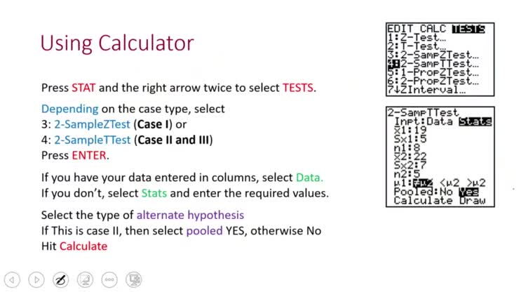25 Ch8 Part 2_3 Independent Samples T-Test - Using Calculator