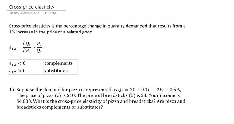 Cross-Price Elasticity