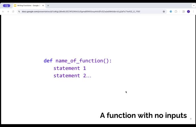 Lecture 5.2 - Writing our First Function