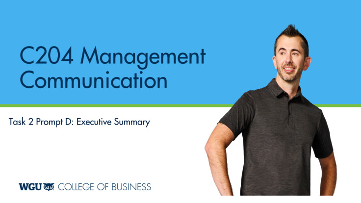C204 Task 2 Prompt D: Executive Summary