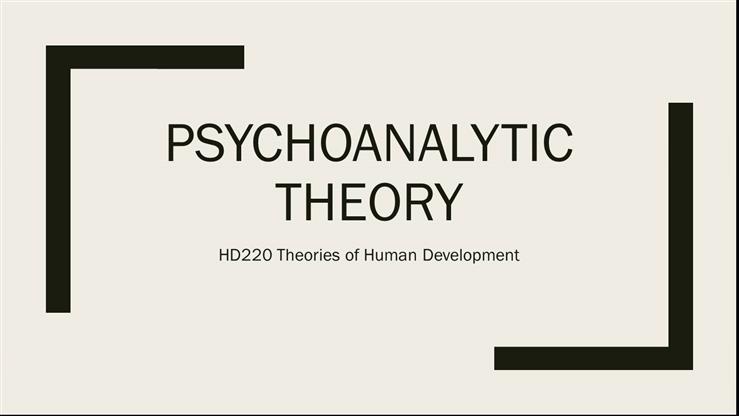 Psychoanalytic Theory Lecture