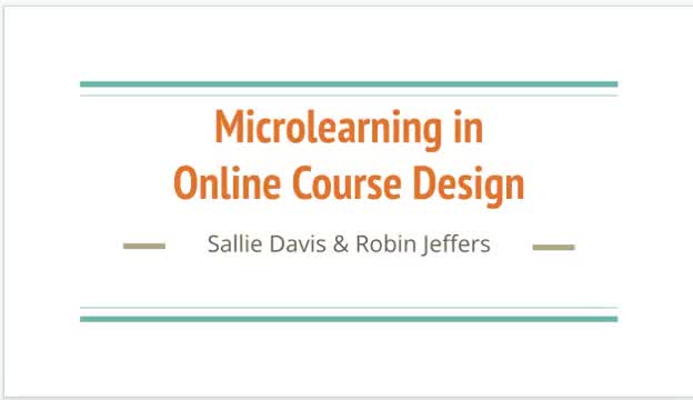 Microlearning in Course Design