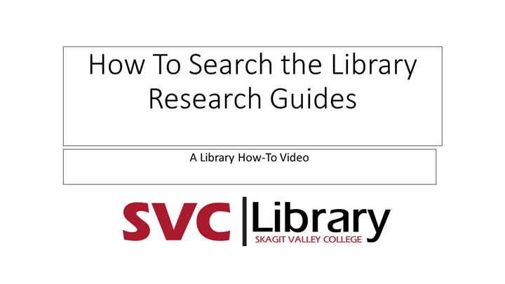 Searching Library Research Guides