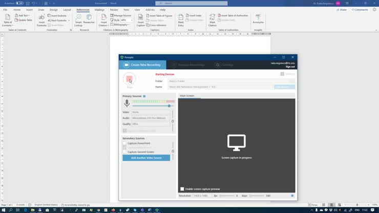 Word 365 Reference Management + TOC