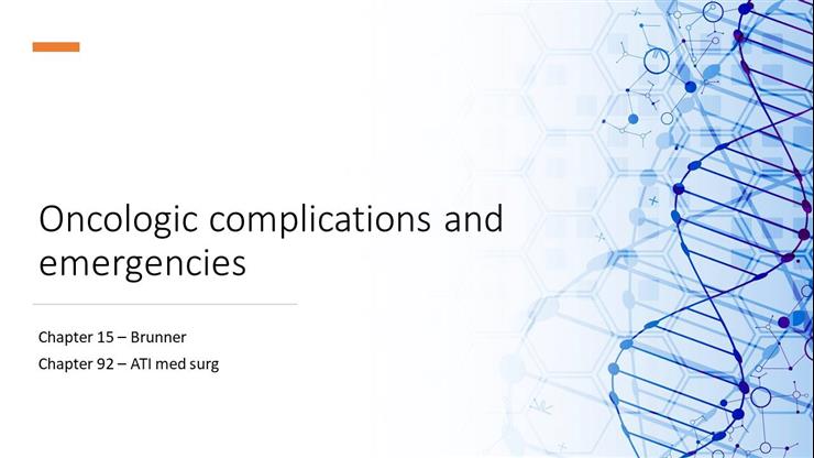 Oncologic complications and emergencies