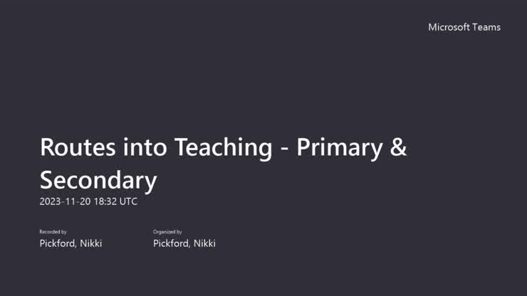 Routes into Teaching - Primary & Secondary