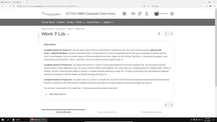 CCT121 Chapter 9 Labs