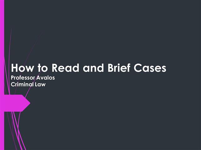 How to Read & Brief Cases