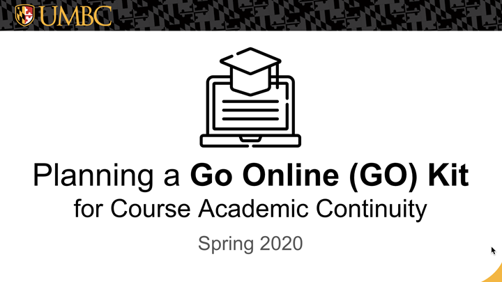 Planning Your Go Online (GO) Kit for Course Academic Continuity