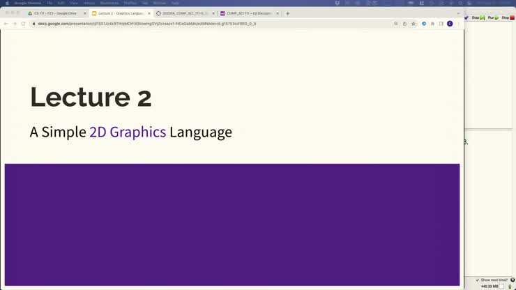 Lecture 2 - Longer Programs and 2D Graphics