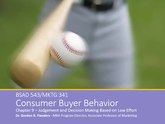 BSAD 543 - MKTG 341 - Chapter 9 Lecture