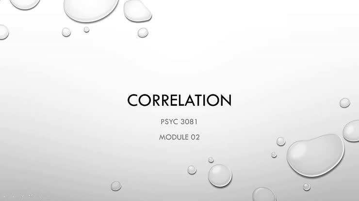 Module 02: Correlation (Video Lecture)