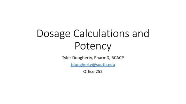 Pharmacy Calculations Dosage calculation, Potency
