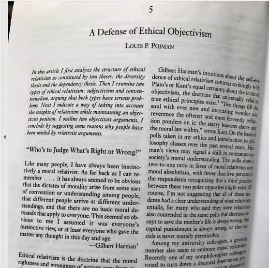 4 - Pojman- Objectivism