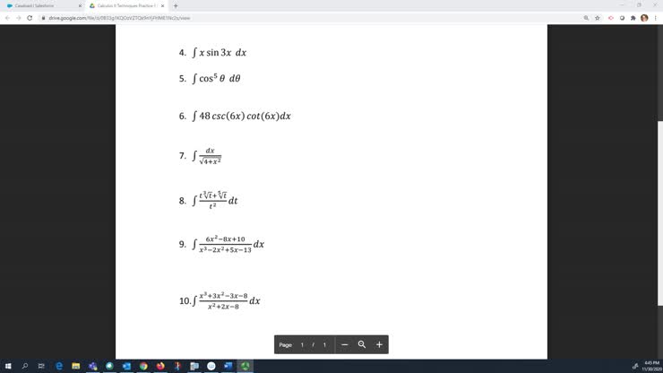 Calculus 2; Cumulative Review; Integration Techniques; Q6