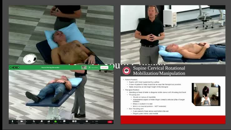 Supine Cervical Rotational Mobilization Manipulation