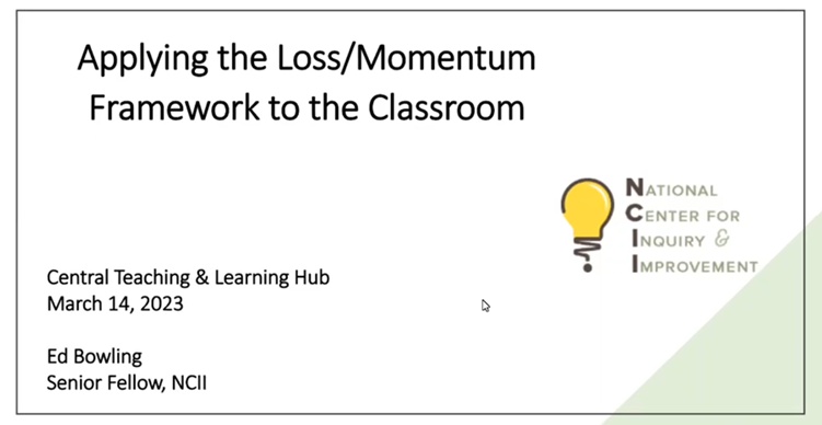 Applying the Loss/Momentum Framework to the Classroom