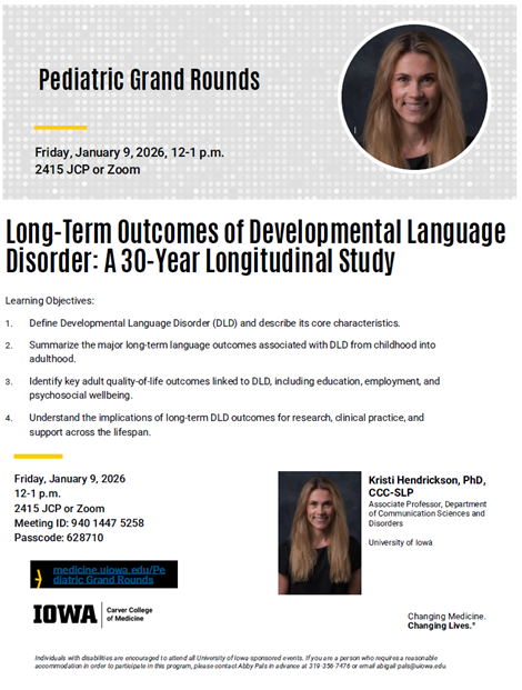Pediatric Grand Rounds/HawkIDDRC - Dr. Kristi Hendrickson